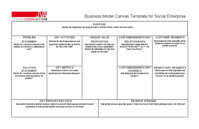 Social Enterprise Model Canvas Template | PDF | Business Model | Leadership