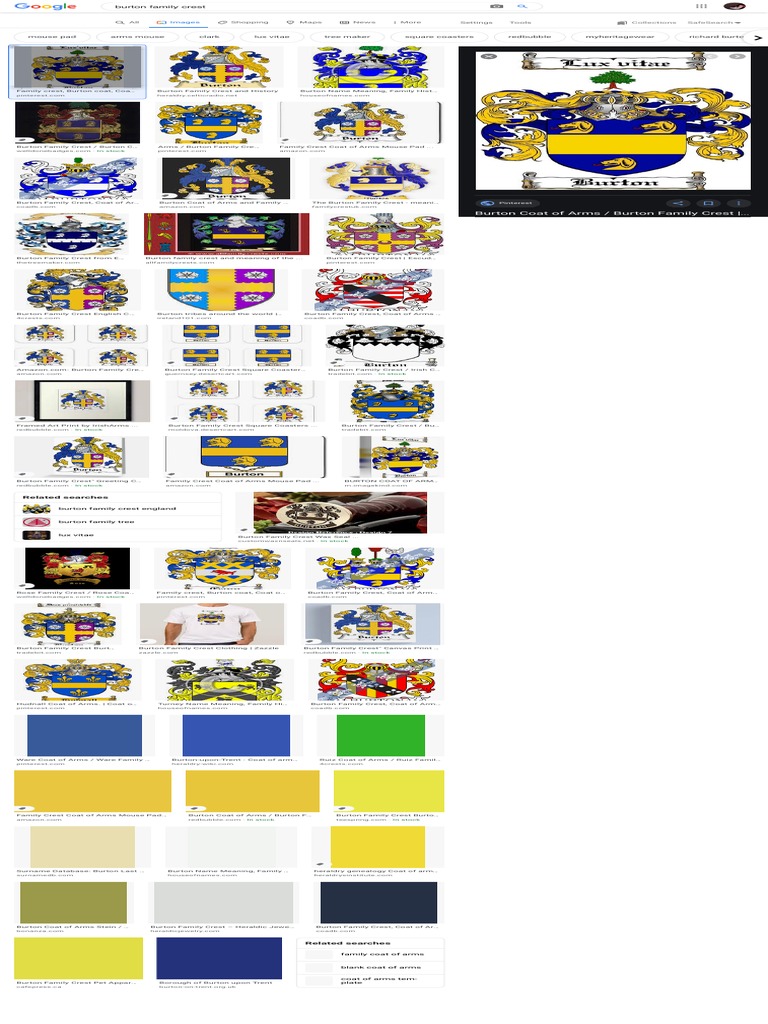 Burton Family Crest - Google Search | PDF | Heraldry | Middle Ages