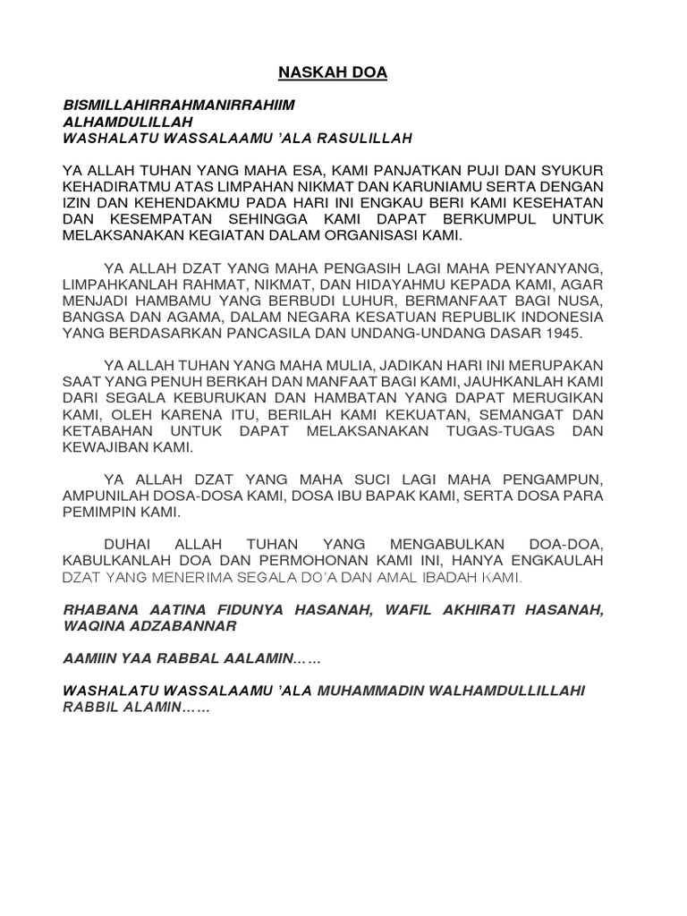 Naskah Doa Umum | PDF