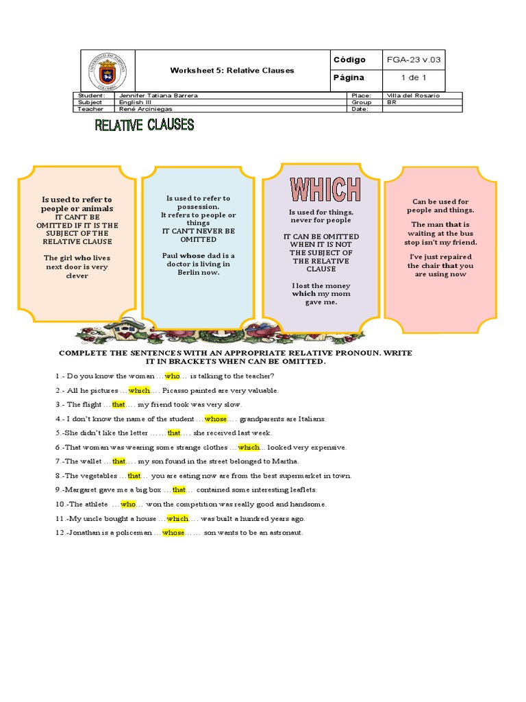 Relative Clauses | PDF | Syntactic Relationships | Morphology