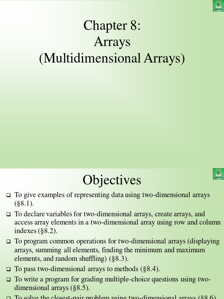 CPCS202 08 Arrays 2d S19 | PDF | Array Data Structure | Matrix (Mathematics)