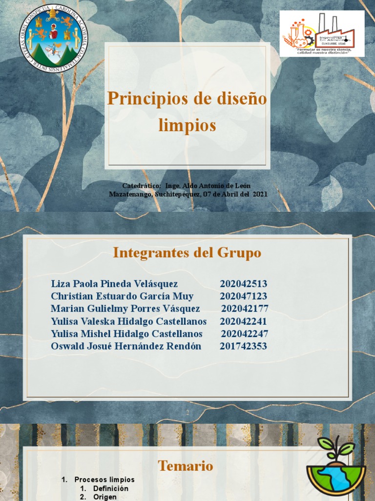 Presentacion de Principios de Procesos Mas Limpios | PDF | Residuos ...