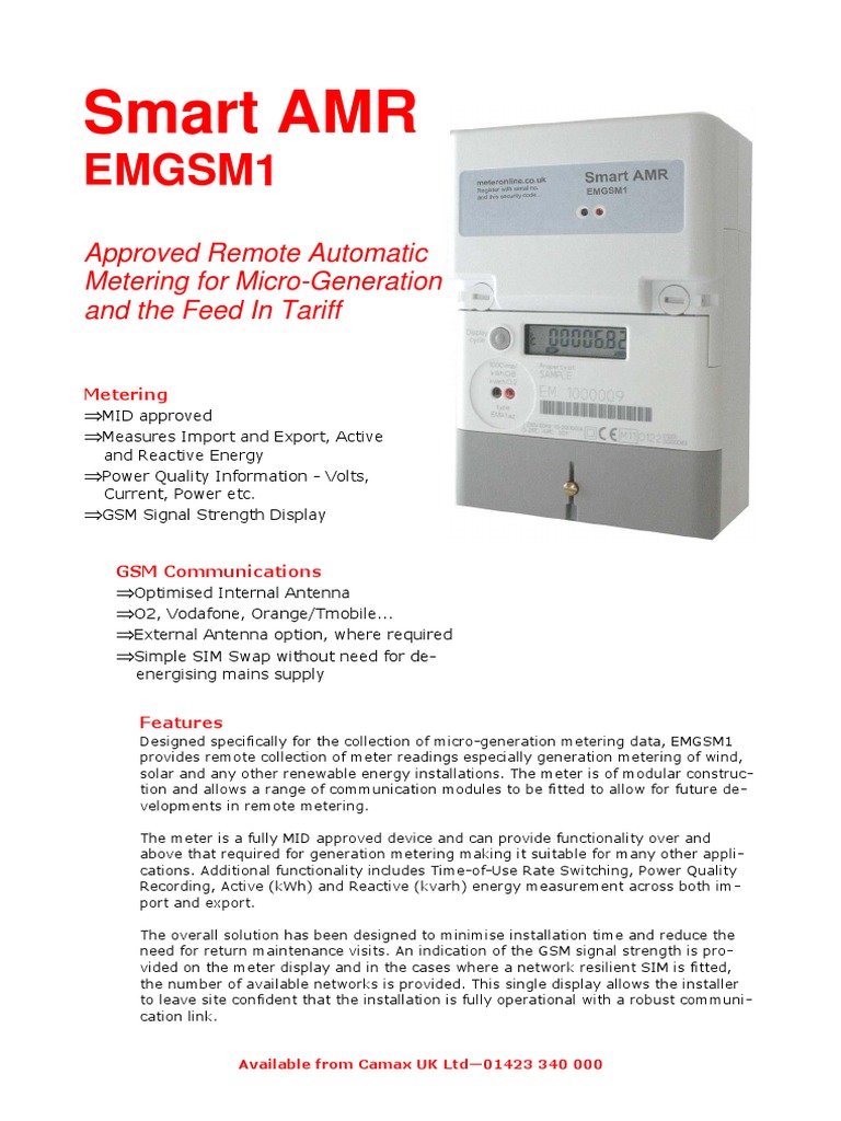 Remote Automatic Metering Solution for Micro-Generation and Feed-In ...