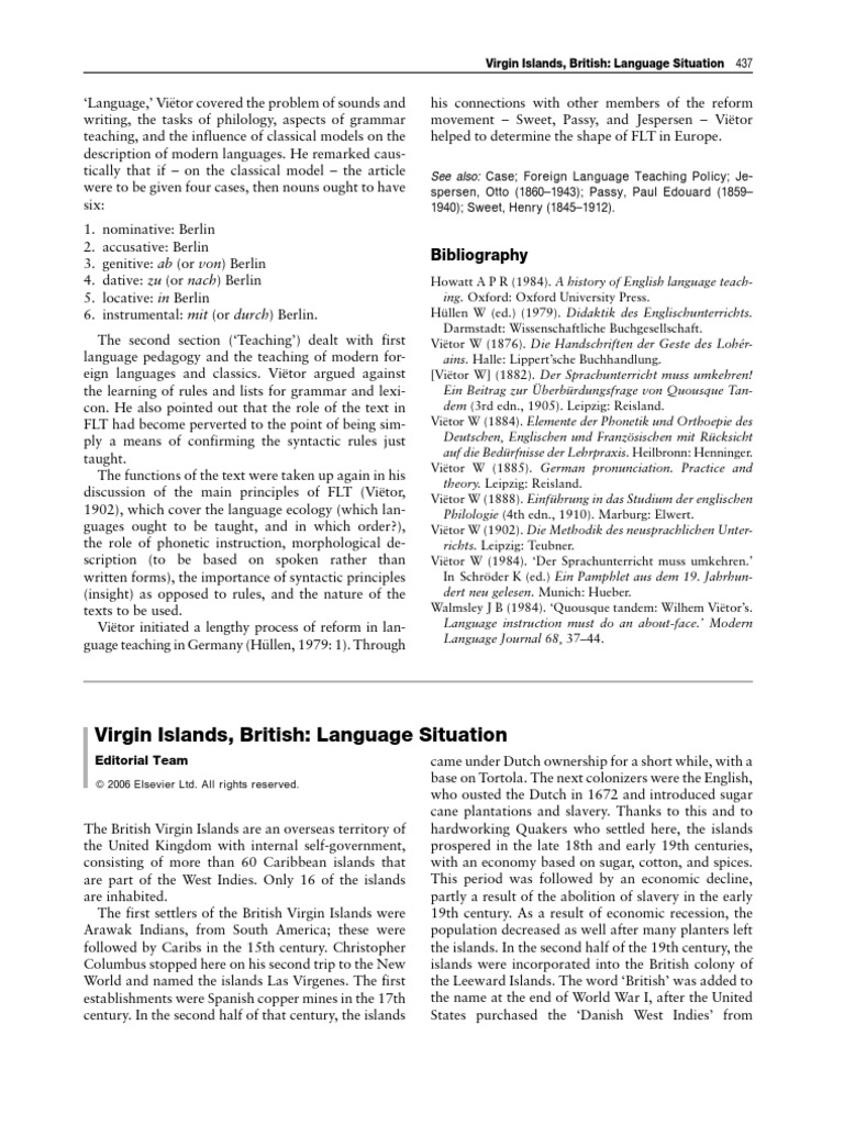 Virgin Islands British Language Situation by Editorial Team | PDF ...