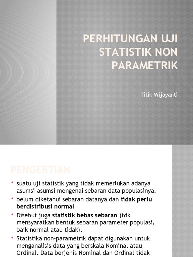 Uji Statistik Non Parametrik: Panduan Lengkap | PDF
