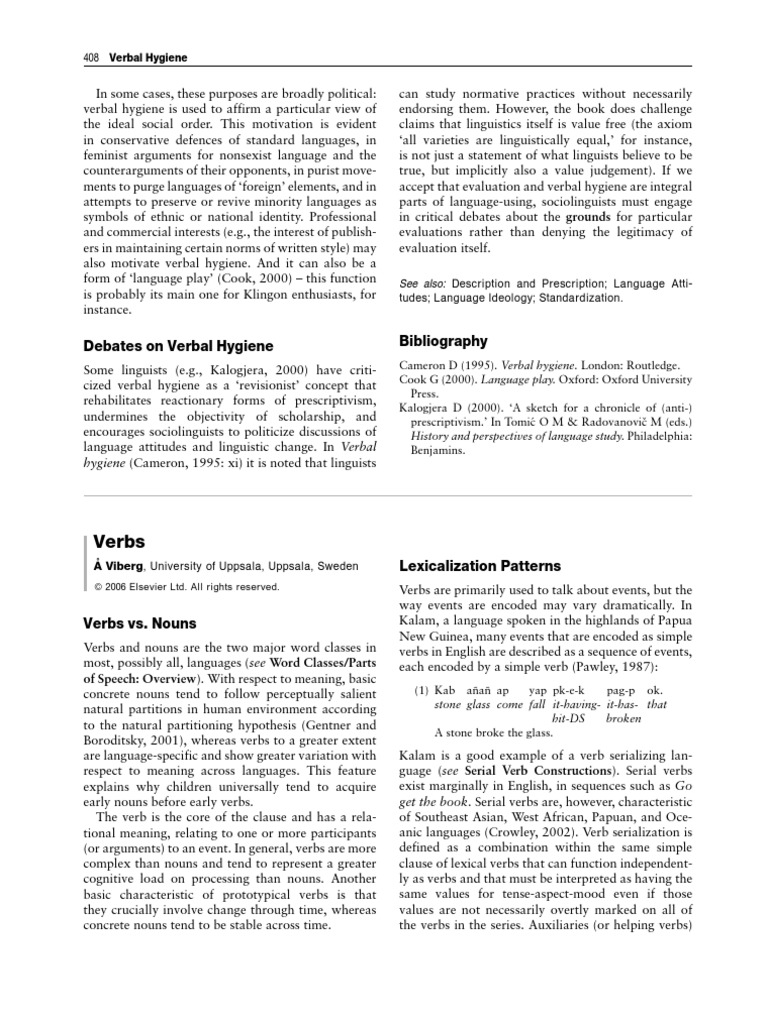 Verbs by A Viberg | PDF | Logical Truth | Verb