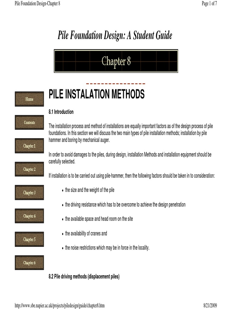 Pile Foundation Design Chapter 8a | Download Free PDF | Deep Foundation ...