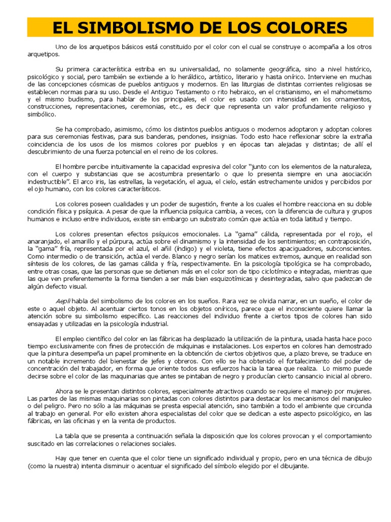 Color Simbolico y Plastico 1 | PDF | Color | Pinturas