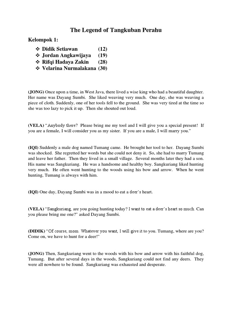 The Legend of Tangkuban Perahu | PDF