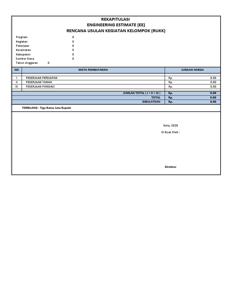 Contoh File Rab Rencana Usulan | PDF