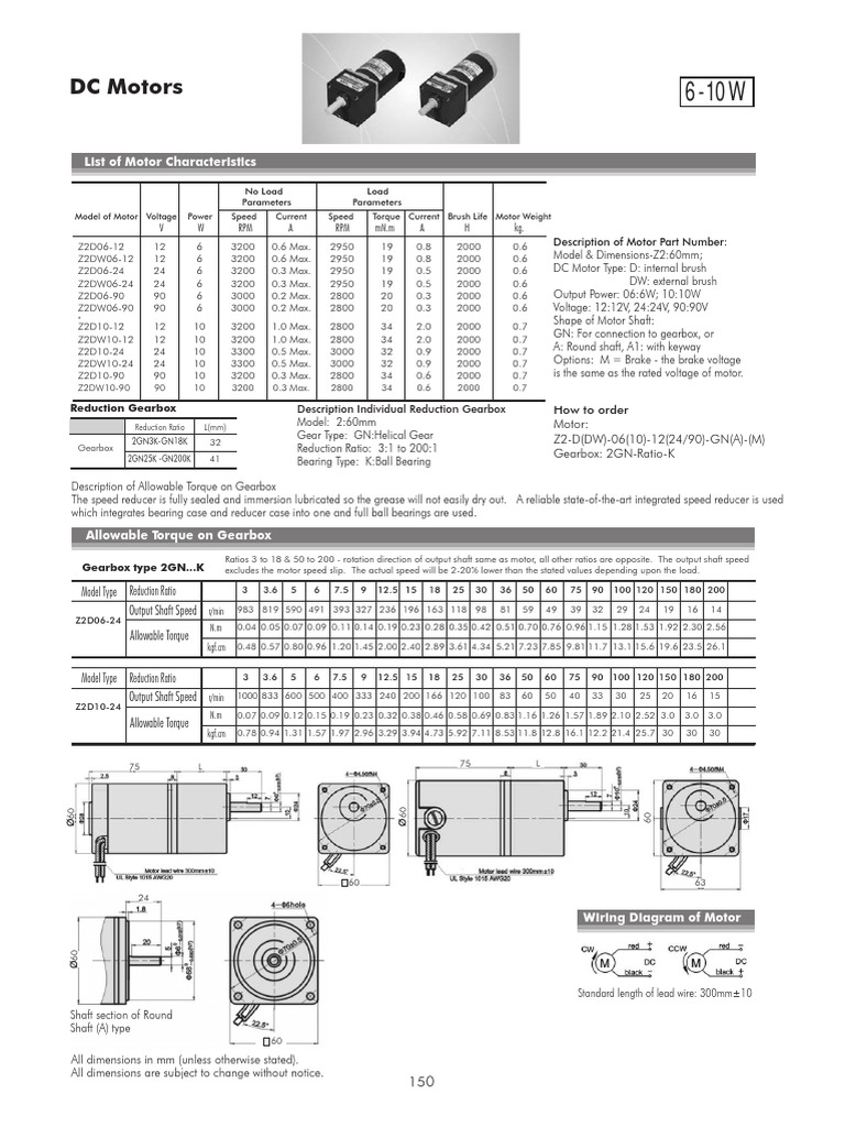 DC Motors Specifications and Parameters | PDF | Transmission (Mechanics ...