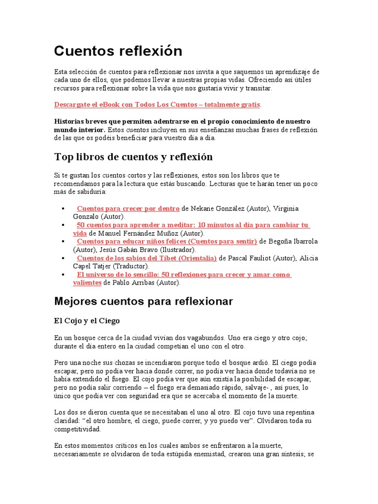 Recursos para la reflexión: Cuentos y lecturas breves para el ...