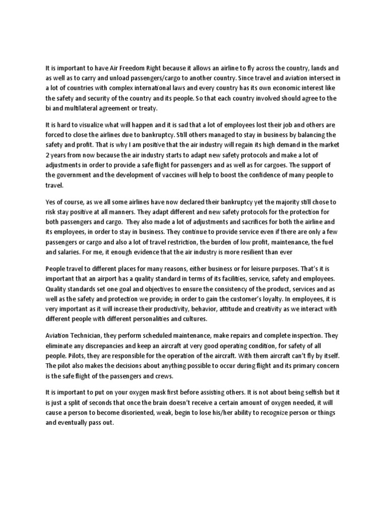 Why Is It Important To Have Air Freedom Rights | PDF | Airlines | Safety