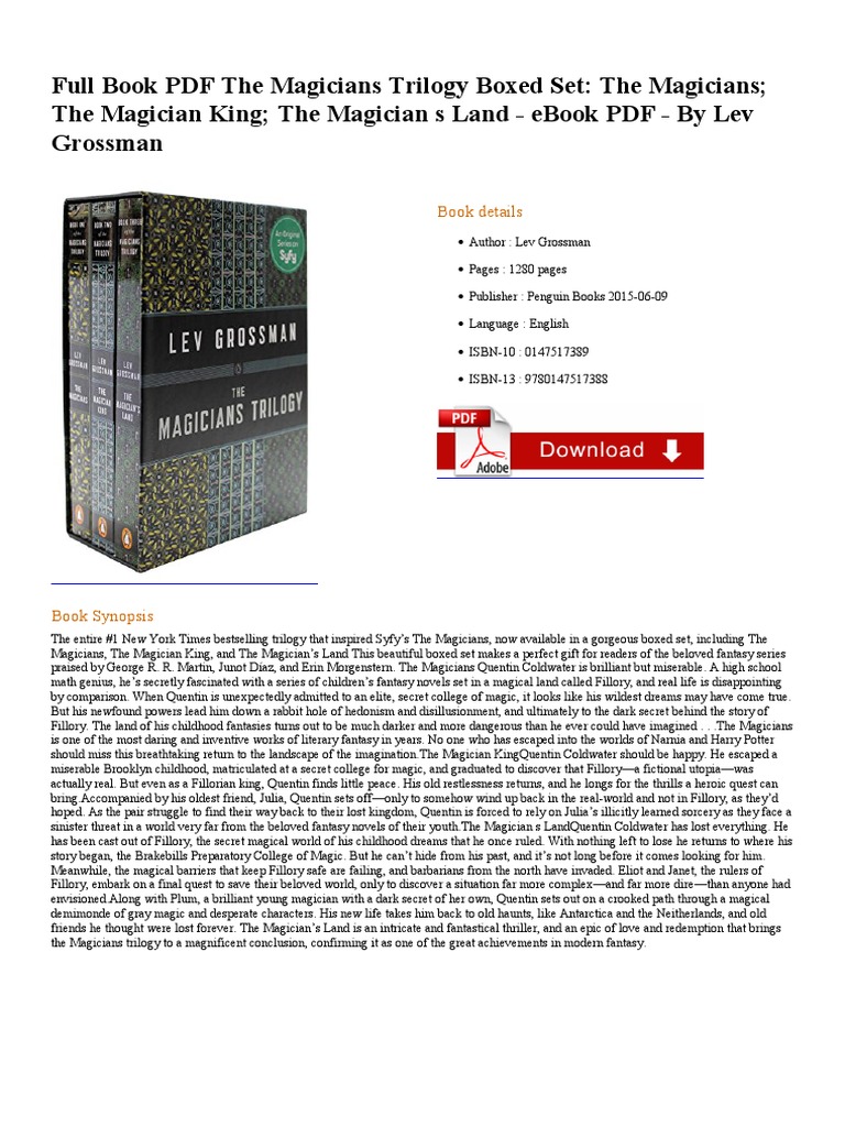 Full Book PDF The Magicians Trilogy Boxed Set: The Magicians The ...