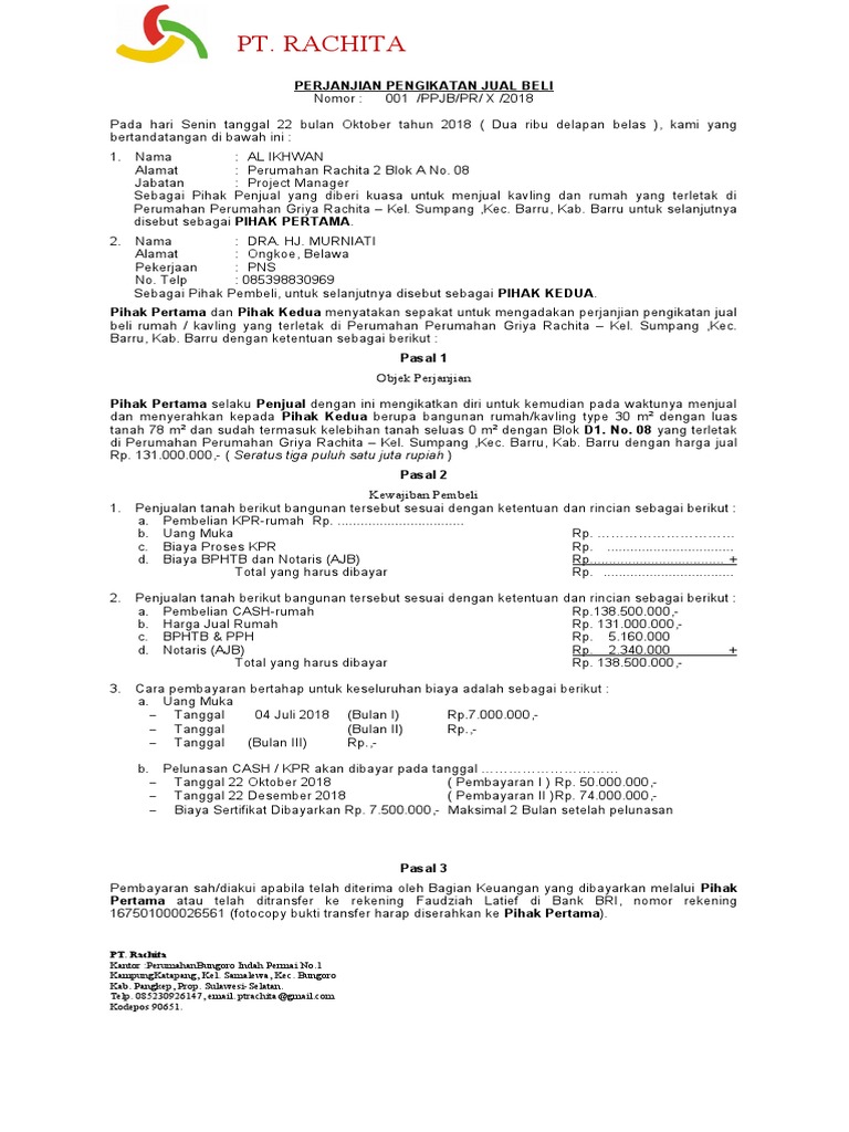 Contoh PPJB Umum | PDF