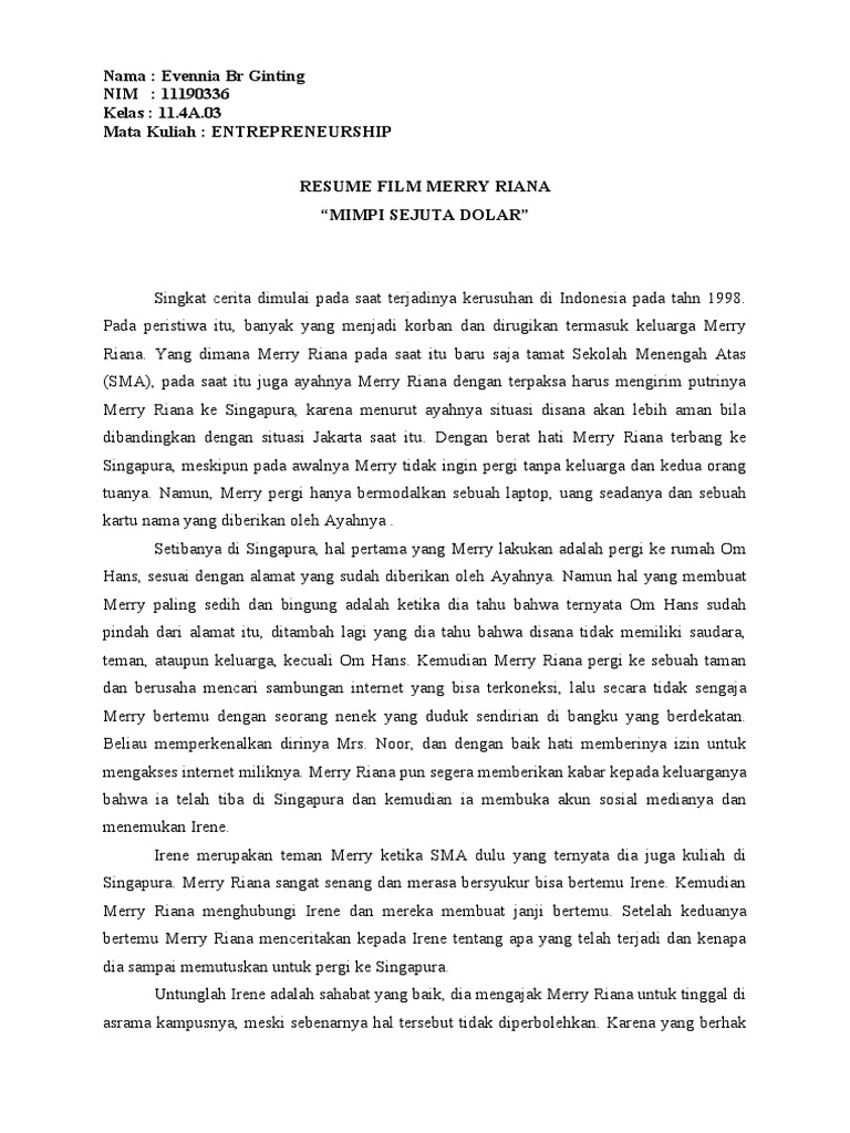 Resume Film Merry Riana | PDF