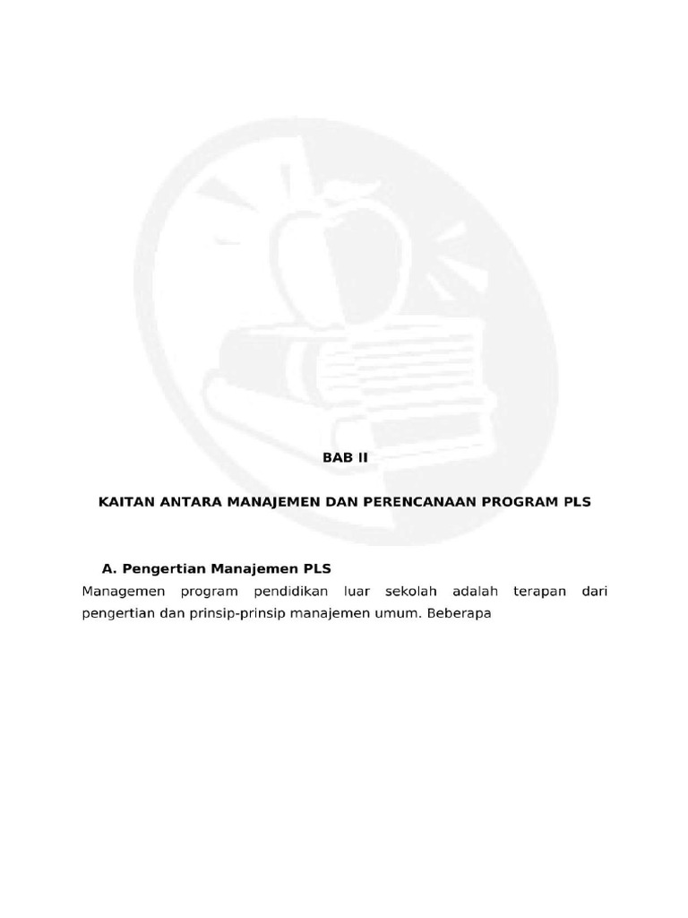 Kaitan Manajemen Dengan Perencanaan Program Pls | PDF