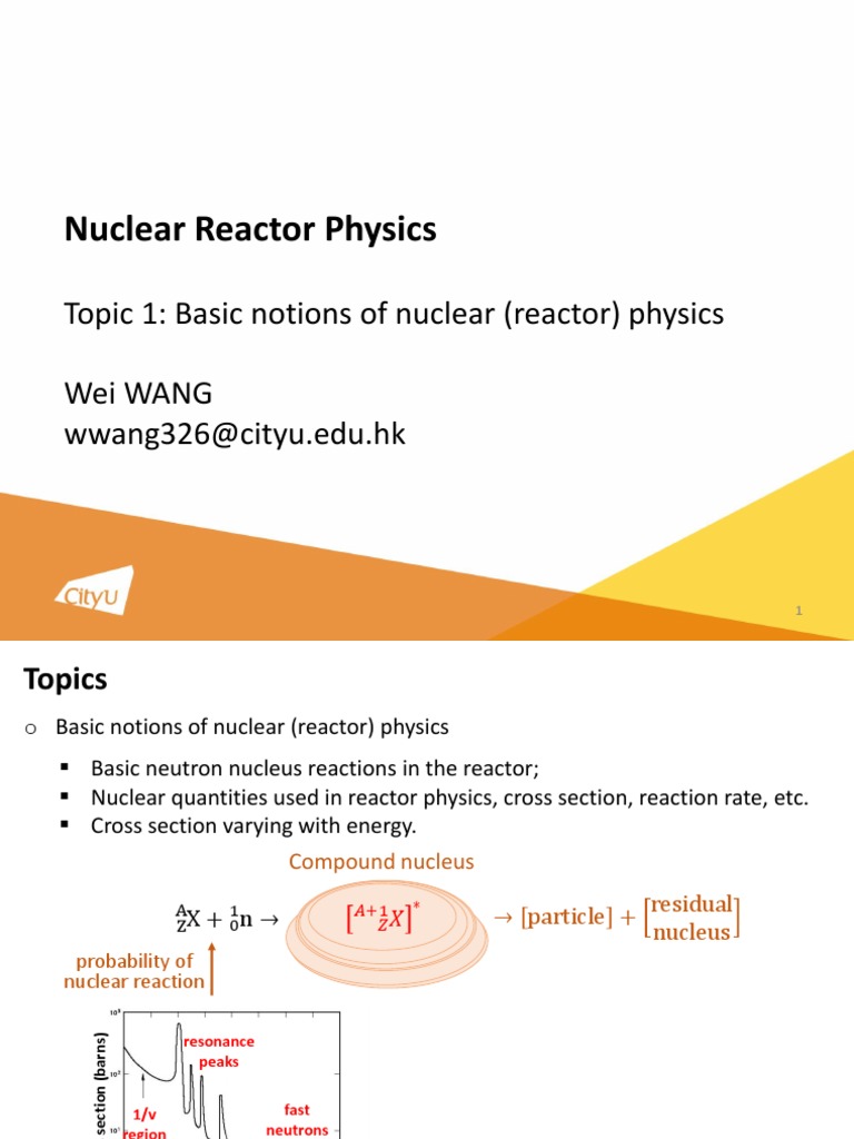 Topic 1 - Basic Notions of Nuclear Reactor Physics | PDF | Nuclear ...