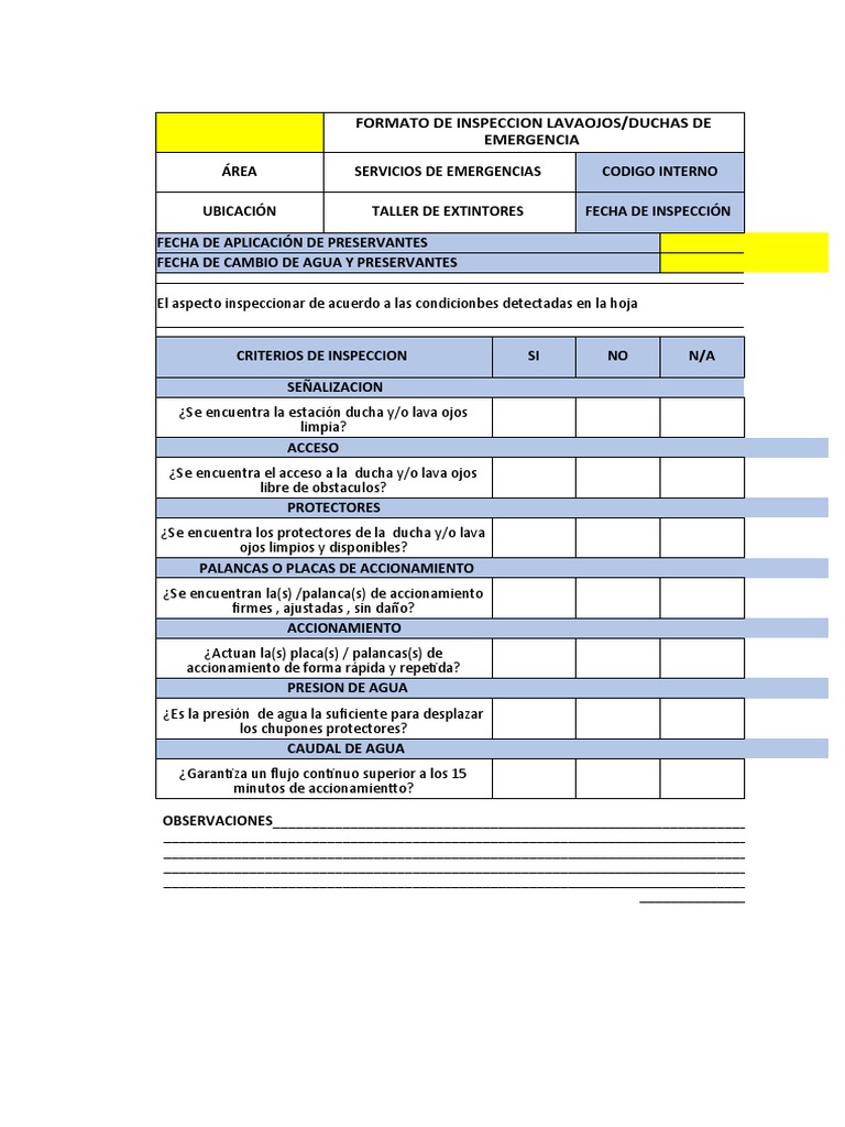 Formato de Inspeccion | PDF