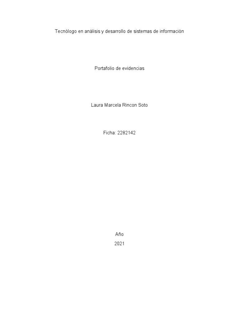 Portafolio de Evidencias Analisis Y Desarrollo de Sistemas de ...