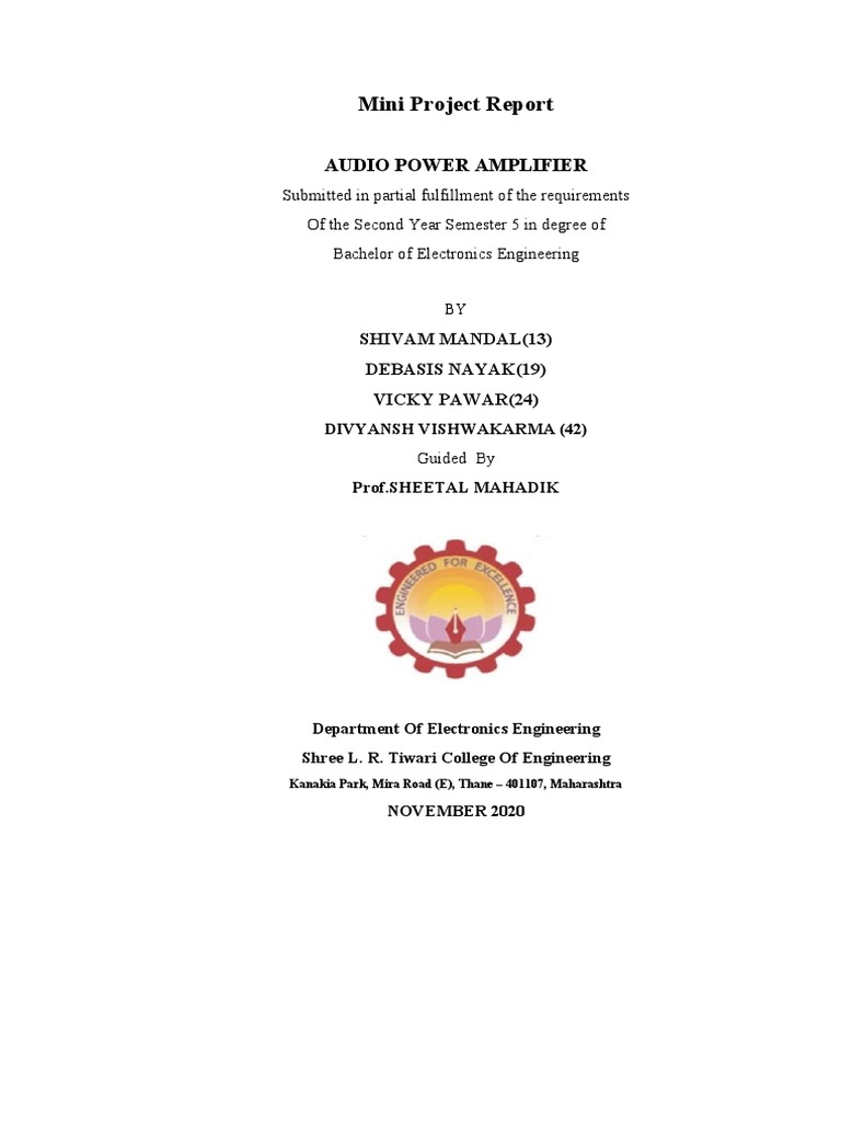 Dlic Mini Project | PDF | Amplifier | Pitch (Music)