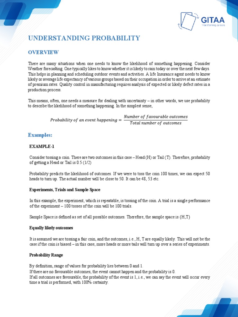 Probability Basics for Beginners | PDF | Probability Density Function ...