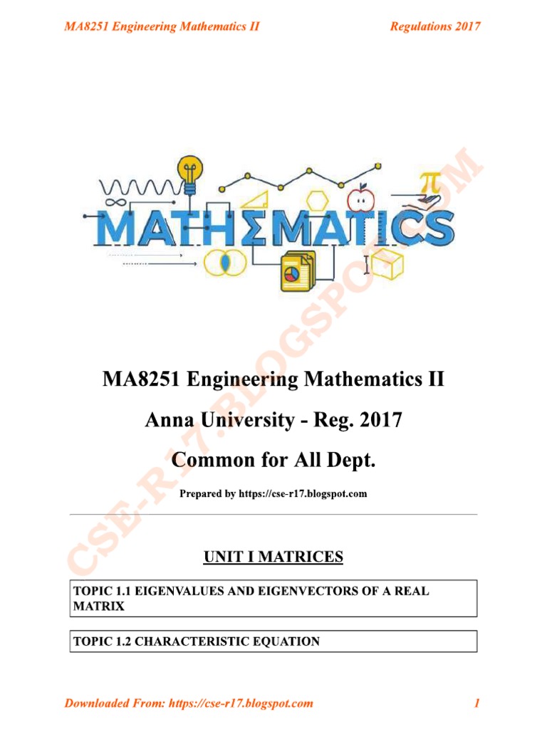 MA8251 Engineering Mathematics II MCQ PDF | PDF