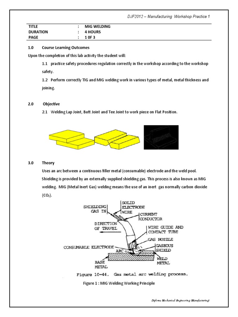 Lab Sheet Tig Mig DJF2012 | PDF | Welding | Construction
