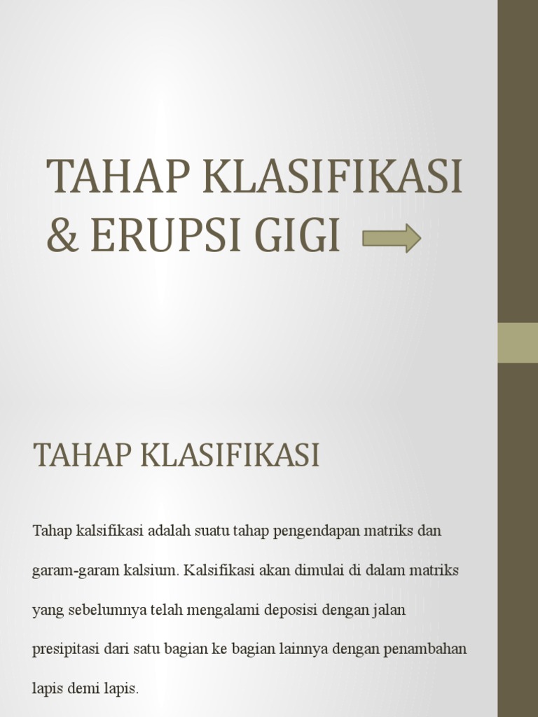 Anfis Tahap Klasifikasi & Erupsi Gigi | PDF