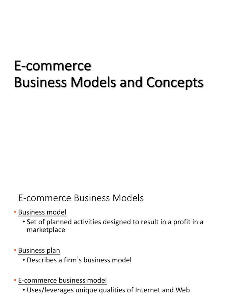 E-commerce Business Models Overview | PDF | E Commerce | Business Model