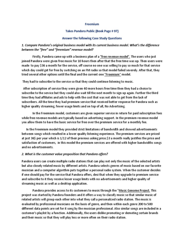 Freemium Case Study | PDF | Subscription Business Model | Pay Television