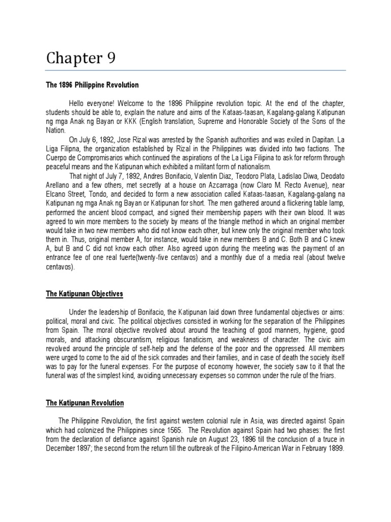 1896 Philippine Revolution Overview | PDF | Philippines