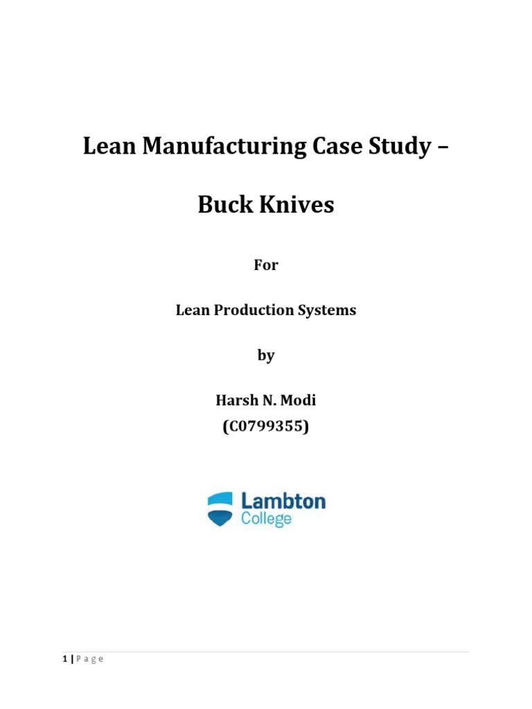 Lean Manufacturing Case Study - Buck Knifes | PDF | Lean Manufacturing | Inventory
