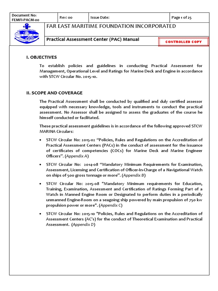 Practical Assessment Manual | PDF | Certification | Test (Assessment)