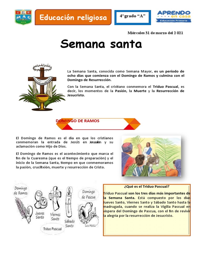 Semana Santa - IV Ciclo | PDF | Pascua de Resurrección | Comportamiento ...