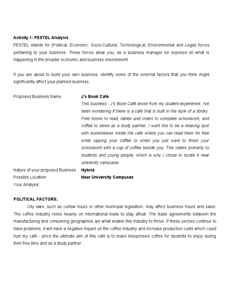 Cafe Shop Pestel and Swot | PDF | Swot Analysis | Coffee