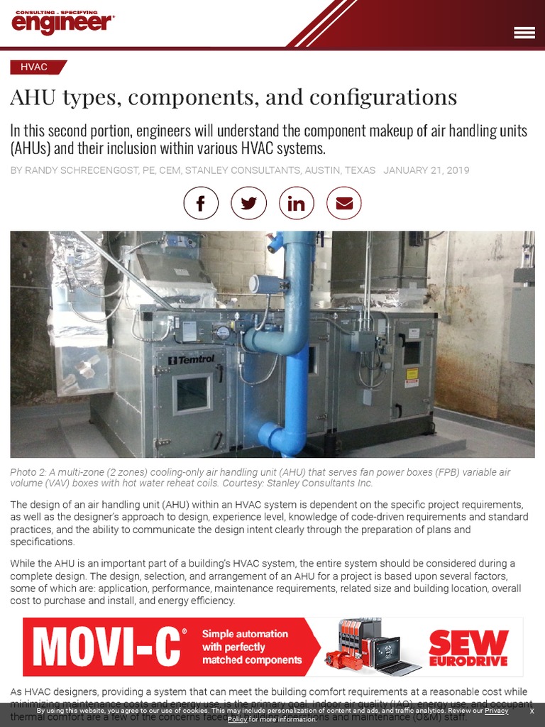 AHU Types, Components, and Configurations | Download Free PDF | Duct ...
