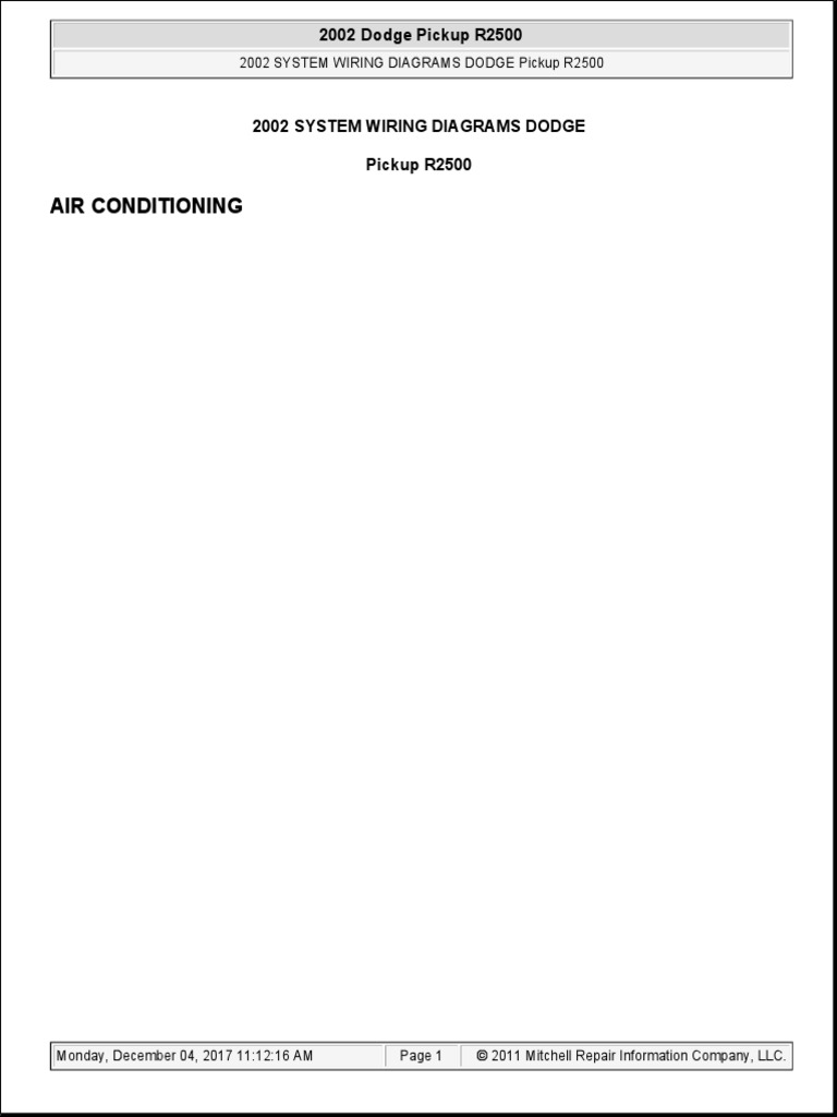 2002 Dodge Ram 2500 Wiring Diagrams | PDF | Dodge | Pickup Truck