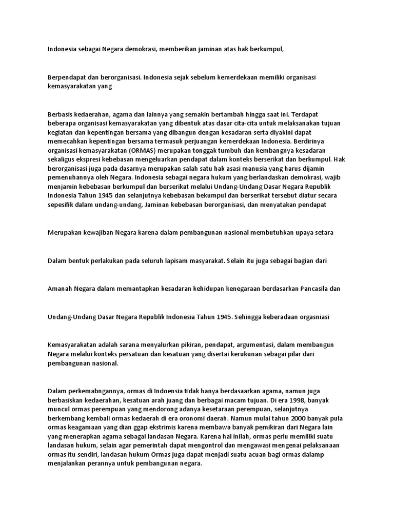 Latar Belakang Ormas | PDF