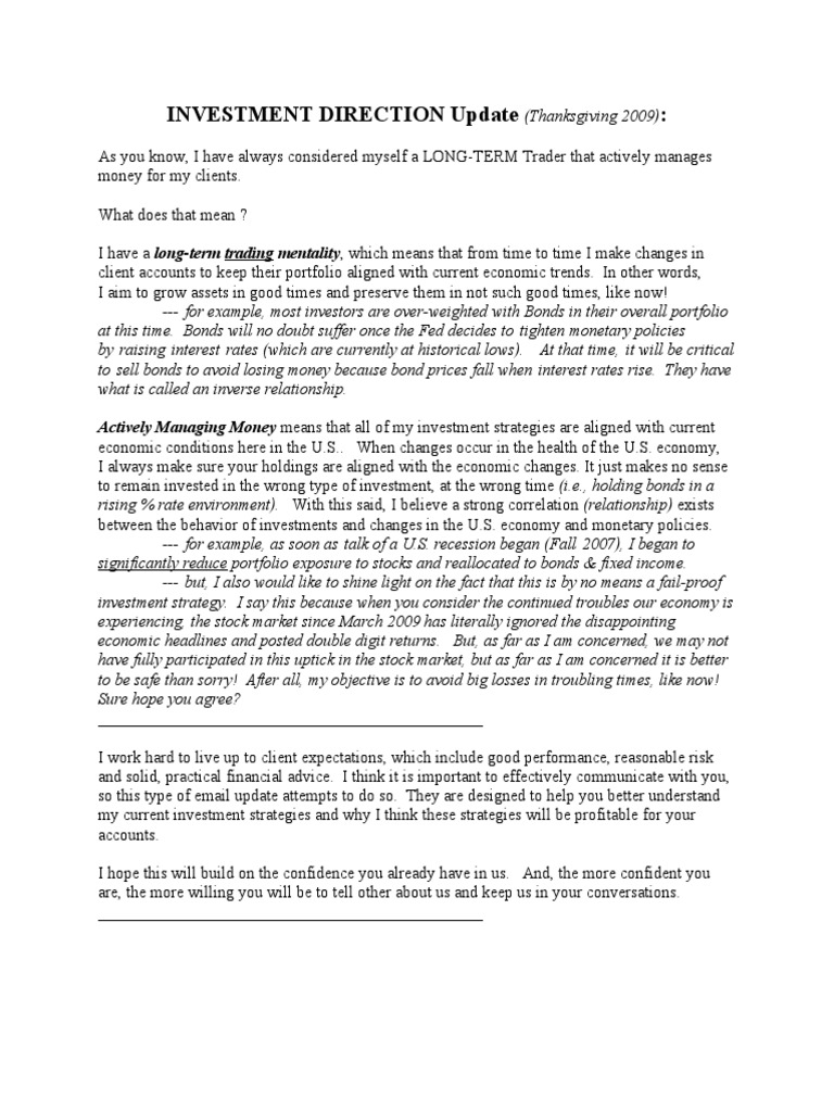 12 09 Email Alert | PDF | Investing | Bonds (Finance)