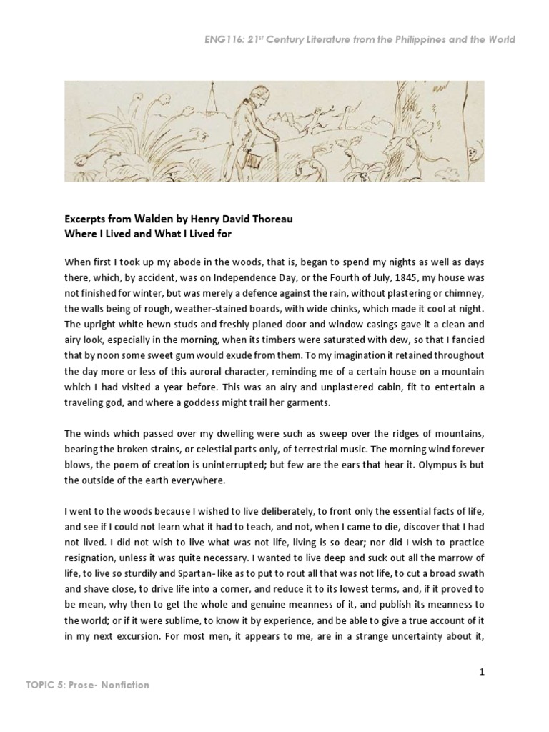 Excerpts From Walden by Henry David Thoreau | PDF | Walden
