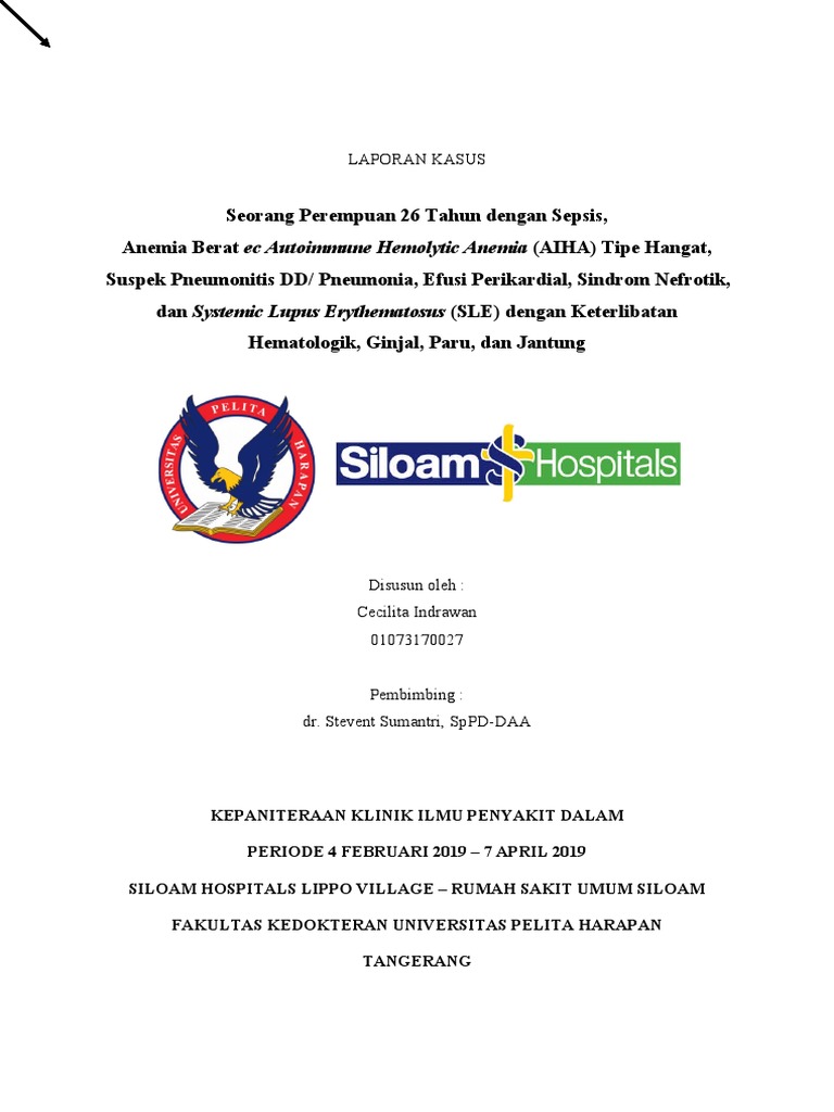 Laporan Kasus Sle - Cecilita Indrawan - Nim 01073170027 | PDF