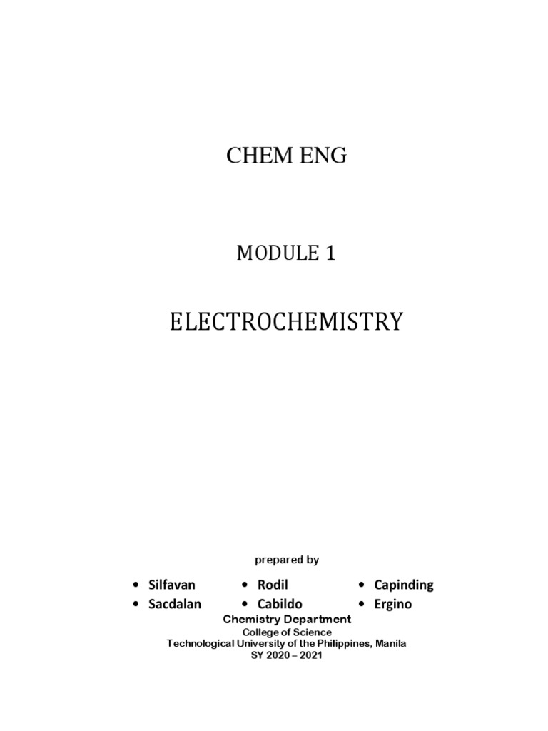 Electrochemistry Module Overview | PDF | Electrochemistry | Redox