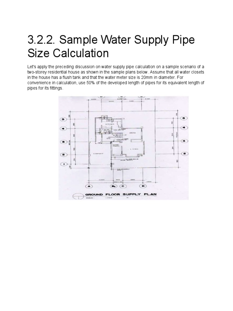 Water Supply Pipe Sizing Guide | PDF | Pressure | Water Supply