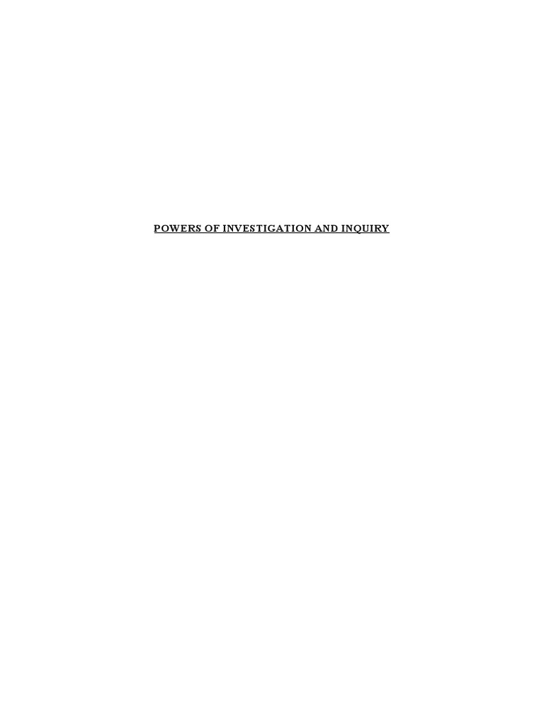 Powers of Inquiry in Administrative Law | PDF | Witness | Judiciaries
