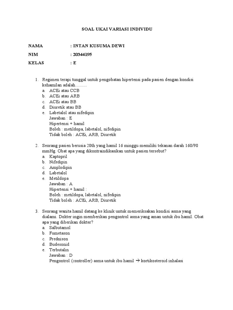 Soal Ukai Kel. 14 (Variasi Individu) | PDF | Kesehatan Holistik
