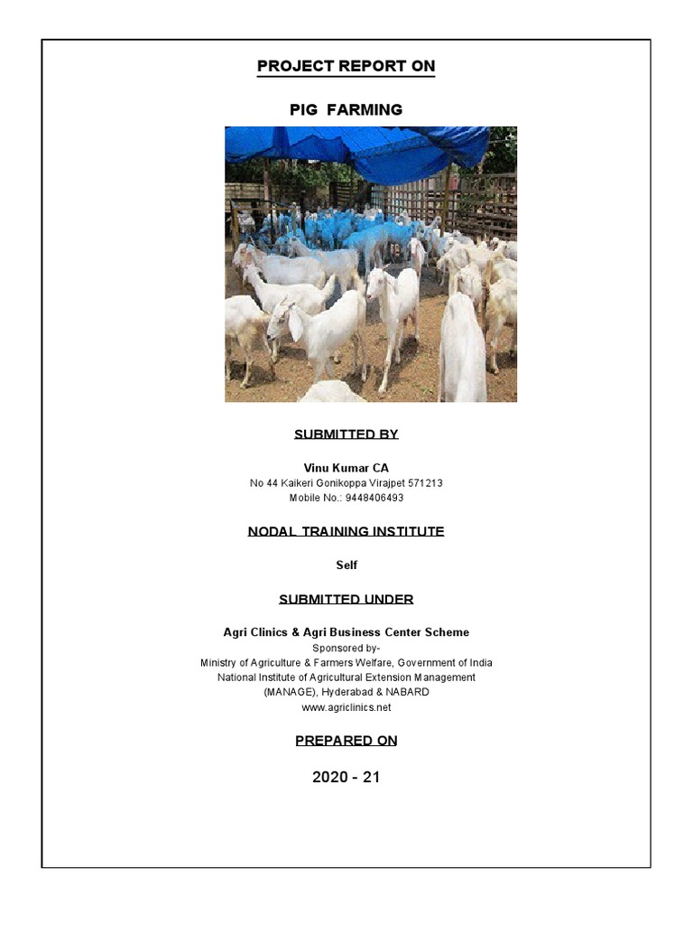Analysis of a Pig Farming Project in Kaykeri, India: An Overview of ...