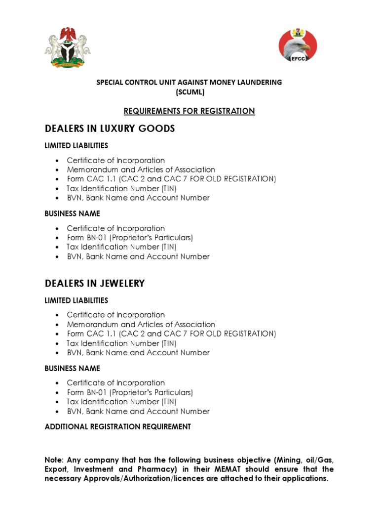 NEw Requirement For SCUML Registration | PDF | Nonprofit Organization ...
