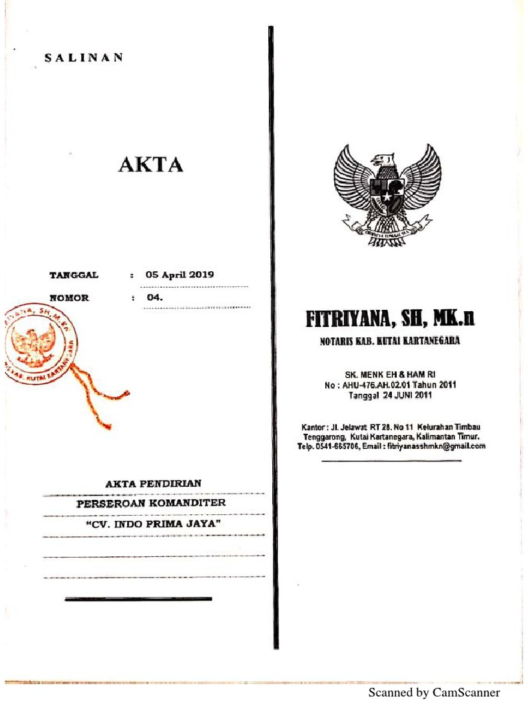 NIB dan Izin Usaha CV Indo Prima Jaya | PDF
