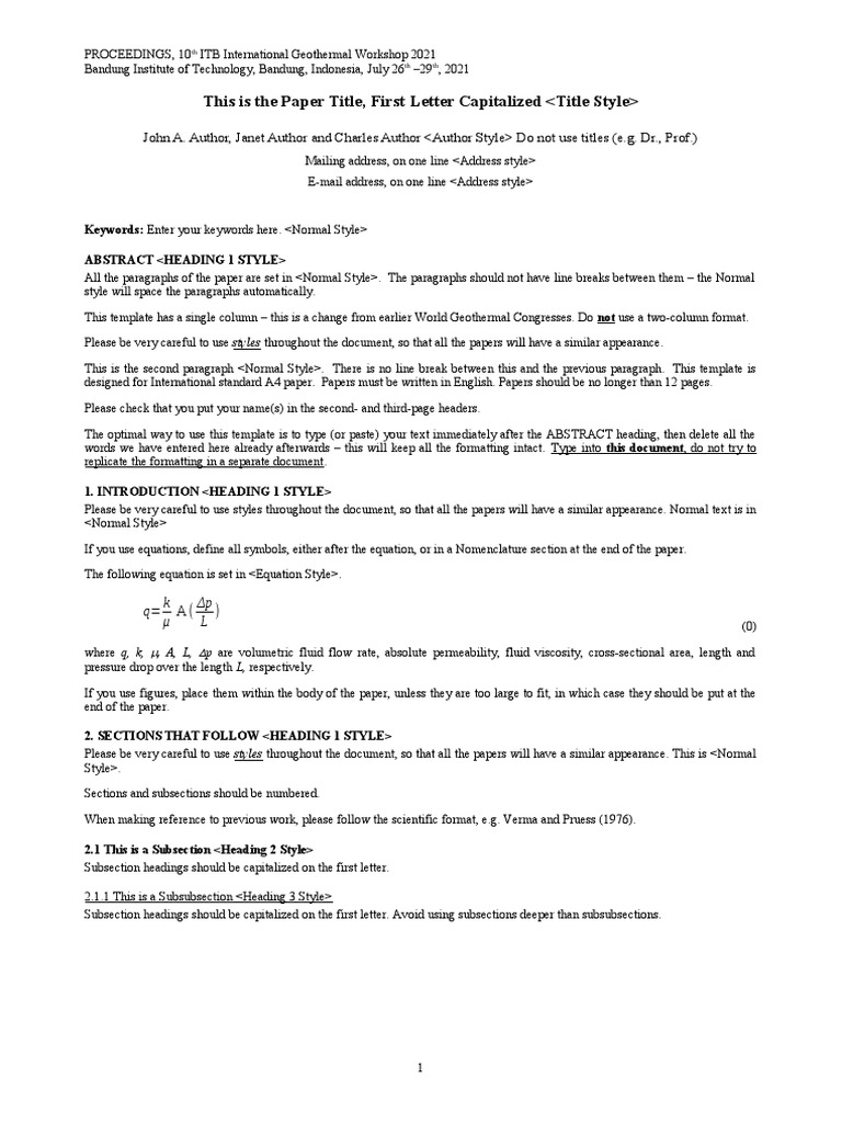 This Is The Paper Title, First Letter Capitalized | PDF | Paragraph ...